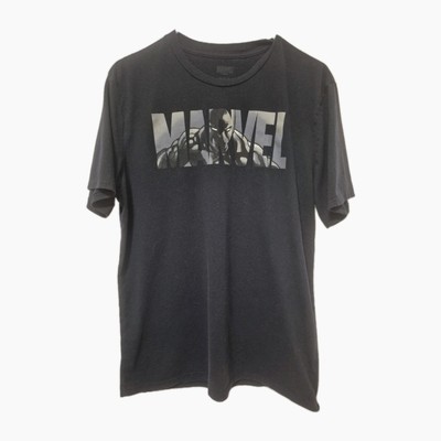 Marvel Logo Black Panther Graphic Tee Short Sleeves Black Size Large | eBay