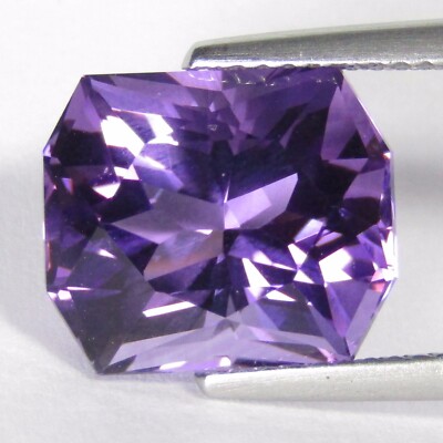 6.71Cts Excellent Natural Amethyst Rectangular Cut Loose Gemstone ...