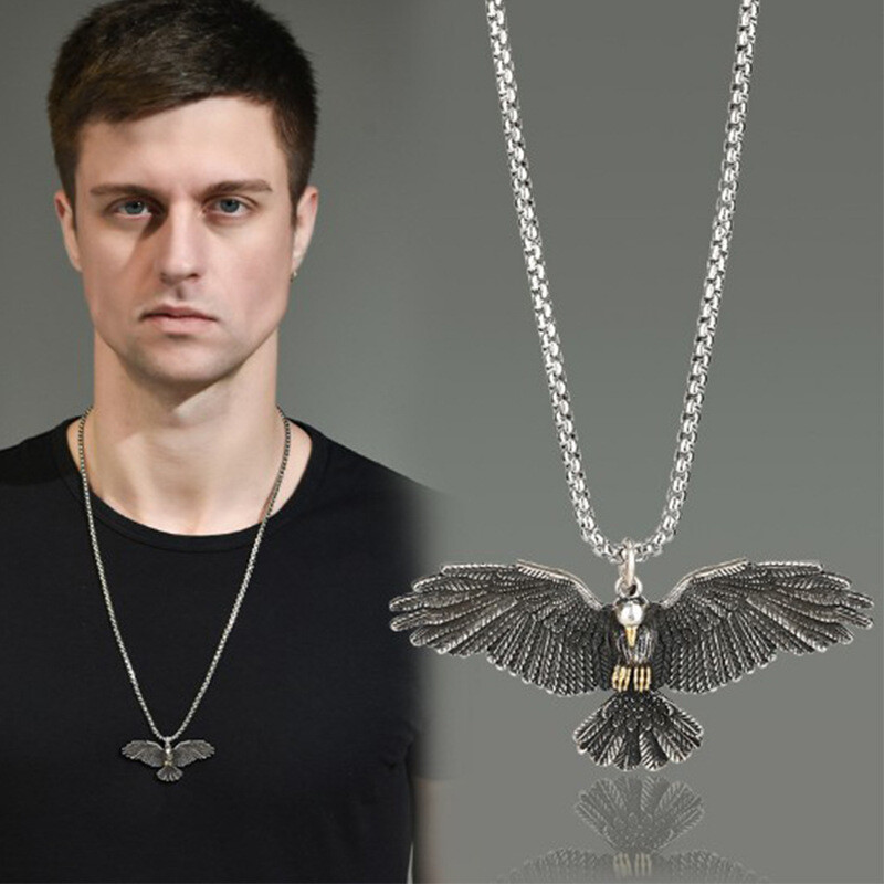 MENDEL Stainless Steel Mens Norse Viking Odin Raven Crow Biker Pendant ...