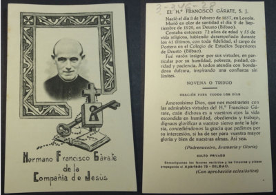 OLD BLESSED FRANCISCO GARATE HOLY CARD JESUIT ANDACHTSBILD SANTINI ...