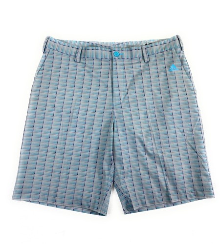 Adidas Men's Climalite Flat Front 10" Inseam Blue Purple Check Golf ...