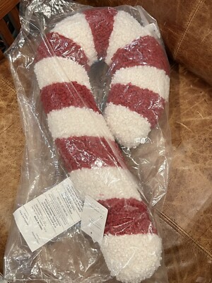 NEW Pottery Barn Cozy Teddy Faux Fur Candy Cane Shaped Pillow ...