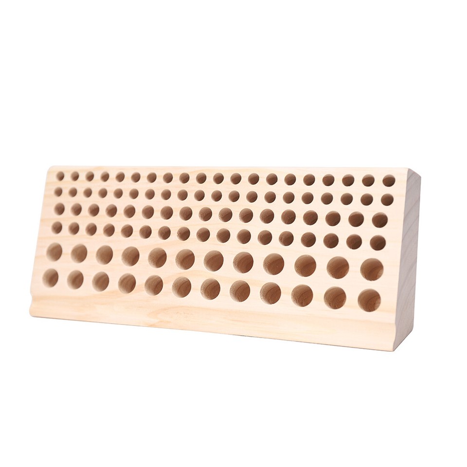 98 Holes Leather DIY Craft Wood Tool Rack Wooden Stamp Holder Organizer ...