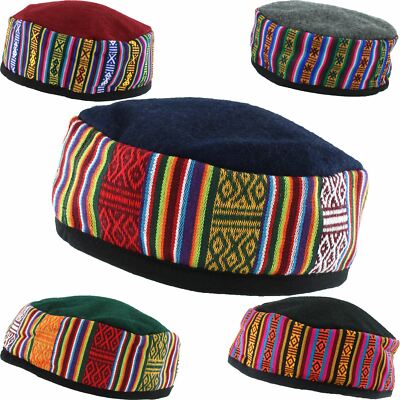 SMOKING HAT WOOL BLEND SIESTA NEPALESE THINKING LOUNGING CAP FEZ ...