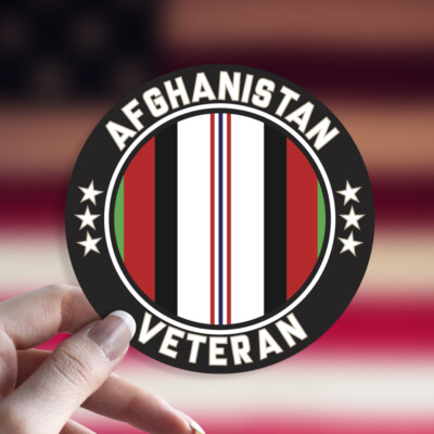 Afghanistan Veteran Decal/Sticker Car Window Round Die Cut Enduring ...