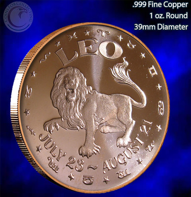 "Leo" 1 oz .999 Copper Round Part of the Horoscope Series | eBay