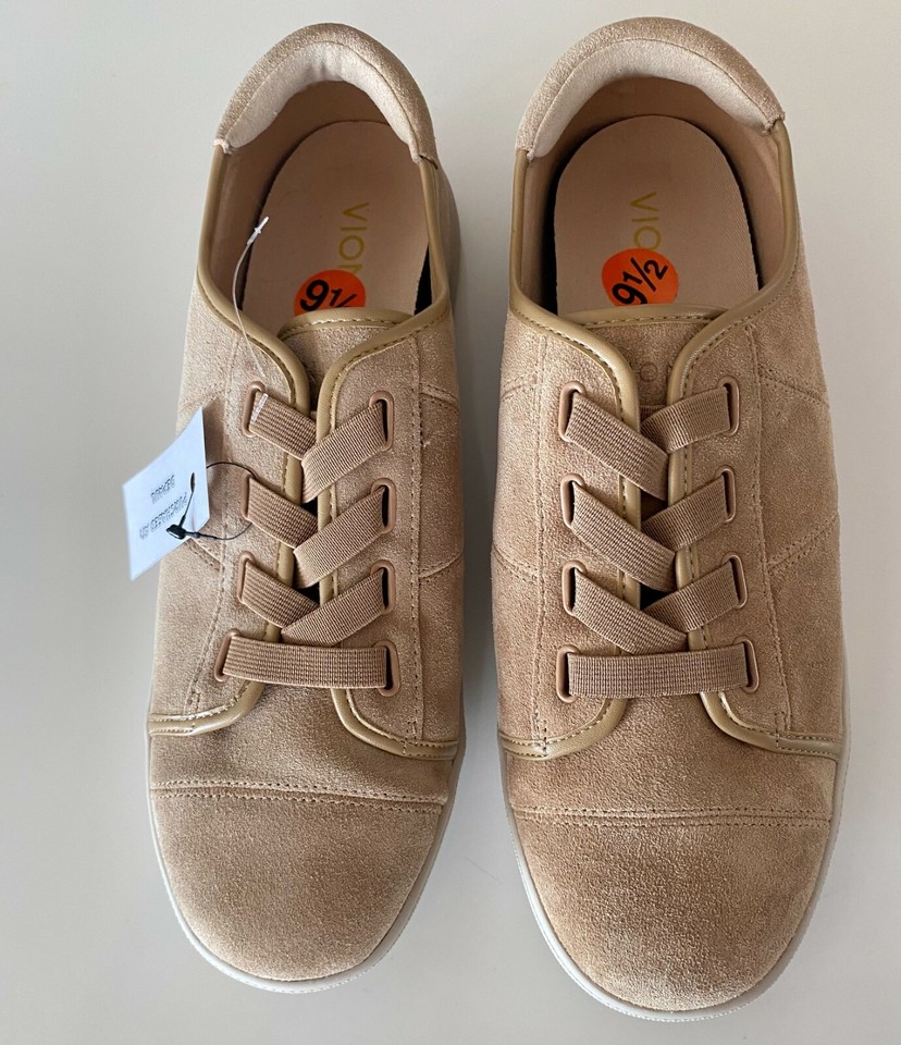 NWT VIONIC Women Jean Suede Beige Taupe Slip On Sneaker Size 8, 8,5 , 9 ...