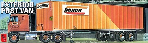 AMT 40' Fruehauf Exterior Post Trailer - Plastic Model Truck Kit - 1/25 ...