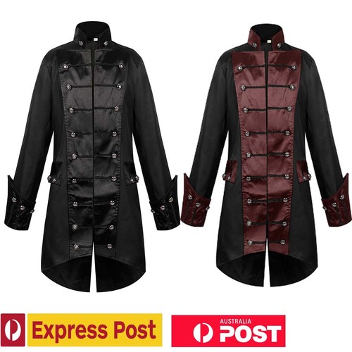 Medieval Renaissance Punk Coat Metal Vintage Buttons Magician ...