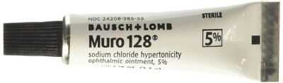 Bausch+Lomb Muro 128 Sodium Chloride Opthalmic Oint 5% 1/8 oz x 2 tubes ...