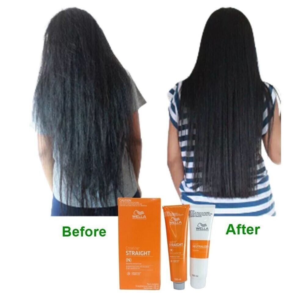 WELLA STRAIGHT (N) Hair Permanent Straightening Cream Intense Creatine ...