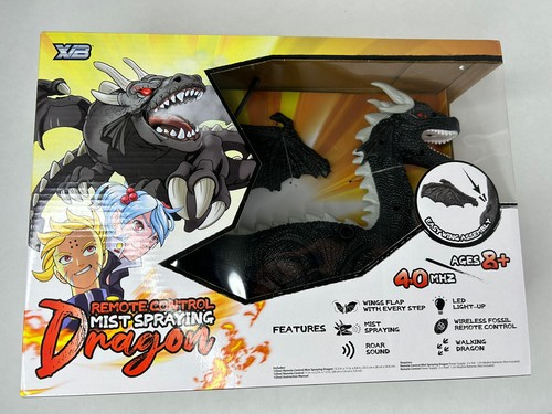 Remote Control Black Dragon Mist Spraying 40mhz Walking Wings Flap Lights Up | eBay