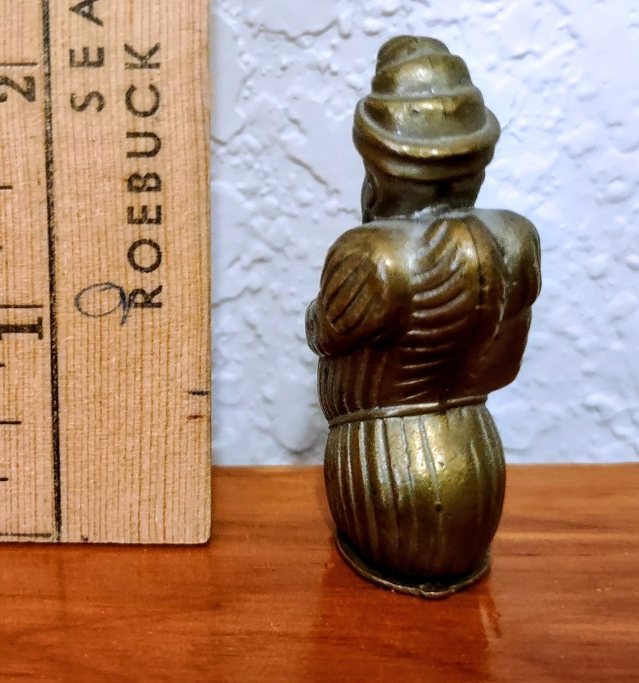 ANTIQUE BRASS CASE MATCH BOX Headed to Bed Metal Court Jester Safe | eBay