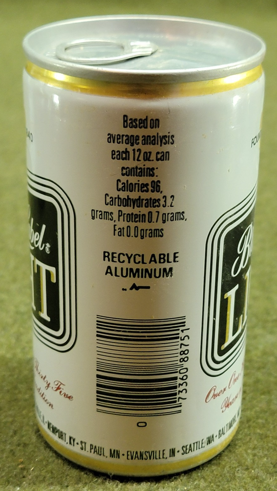 Black Label Light/Carling Brewing. Co. ~ Alum 12oz. Can ~ Un-Popped ...