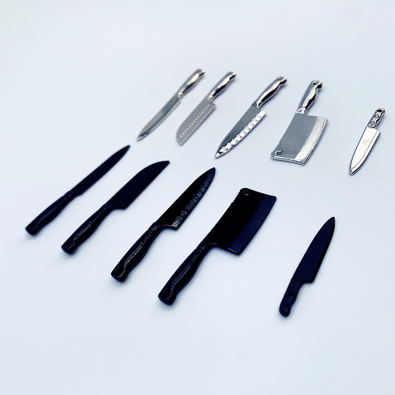 5PC 1/6 Scale Dollhouse Mini Kitchen Knife Model Miniatures Alloy ...