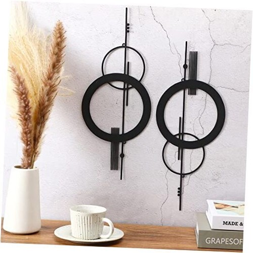 2 Pcs Small Metal Abstract Wall Art, 15.7" Metal Minimalist Wall Decor ...