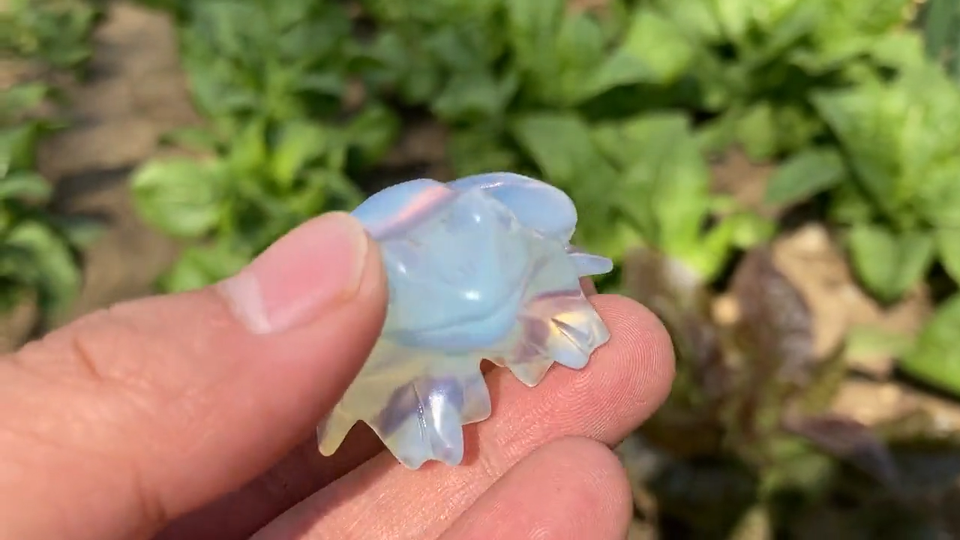 Natural Opal Hand Carved Frog Sculpture Home Garden Decoration Crystal ...