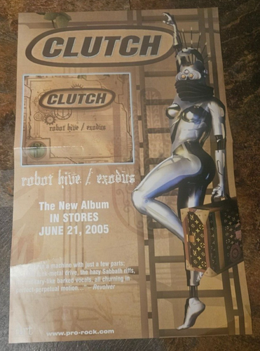 CLUTCH Robot Hive / Exodus 2 SIDED 2005 promo poster with five band ...