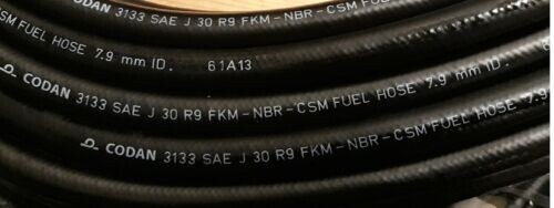 Ethanol Proof SAE J30 R9 CODAN 7.9mm ID Fuel Pipe Hose x 1m Length + 2 ...