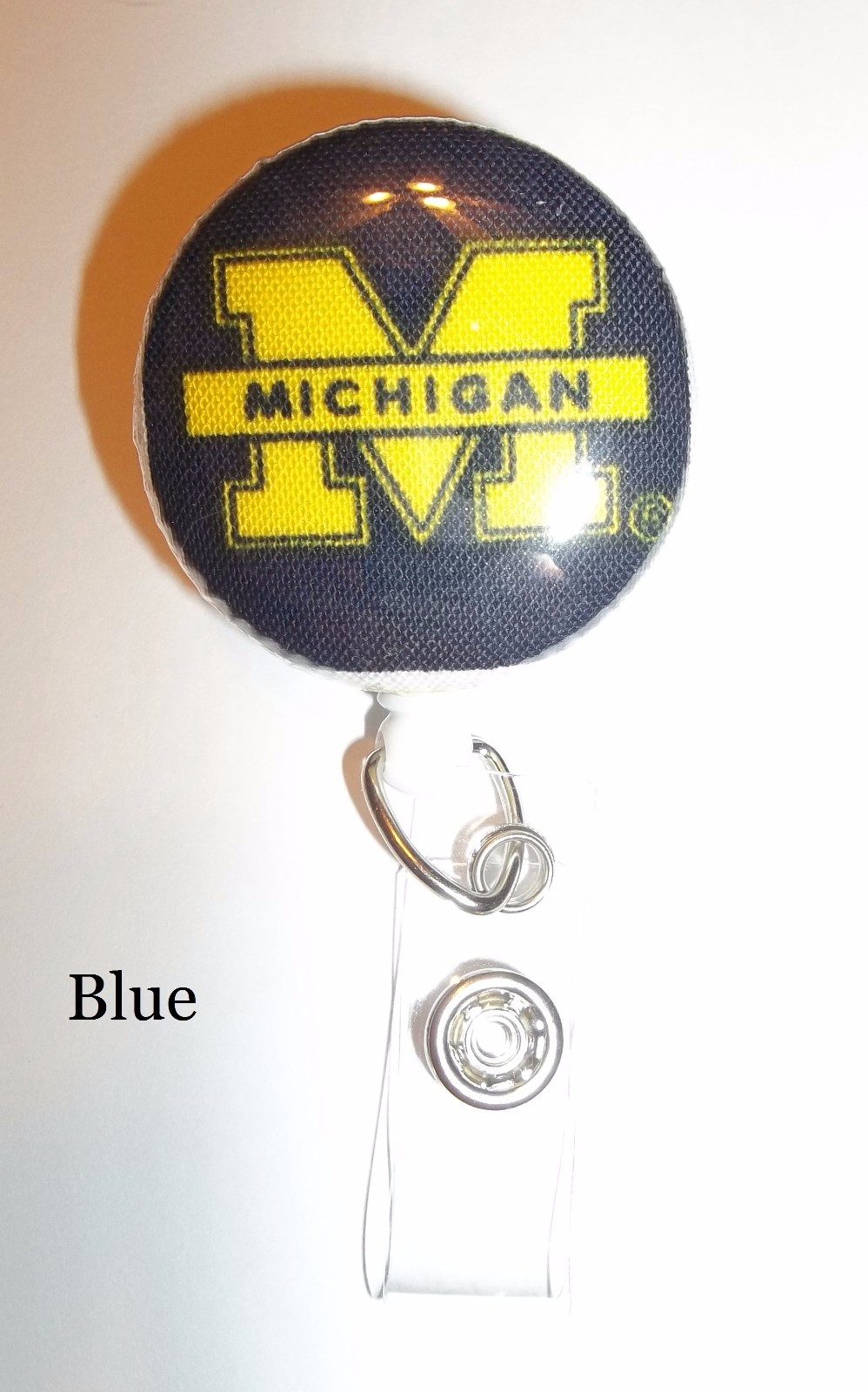 University of Michigan U of M Retractable ID Name Badge Holder Reel ...
