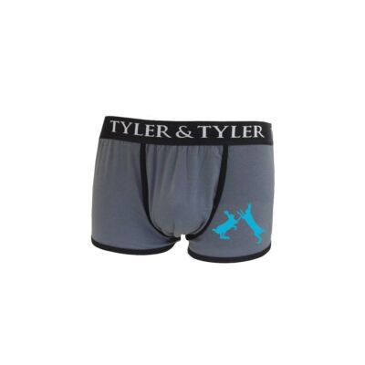 Tyler & Tyler. Boxer homme. , Coton. Gris bleu. Fantaisie. FABRIQUE EN ...