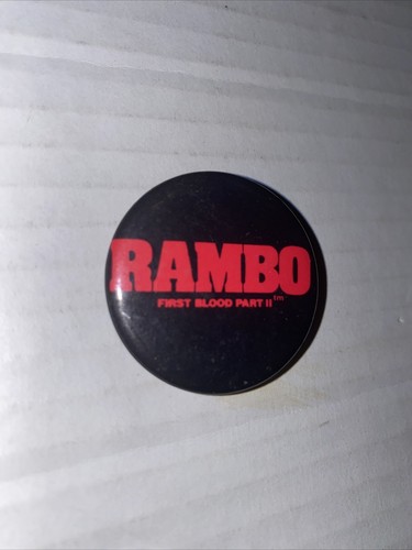 Vintage 80s Rambo First Blood Part II 2 Stallone Pin Pinback Button ...