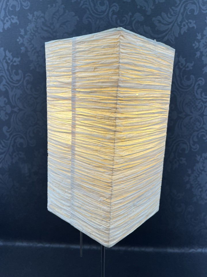 IKEA ORGEL VRETEN Table Lamp Shade Rice Paper 24” Brush Silver Metal ...