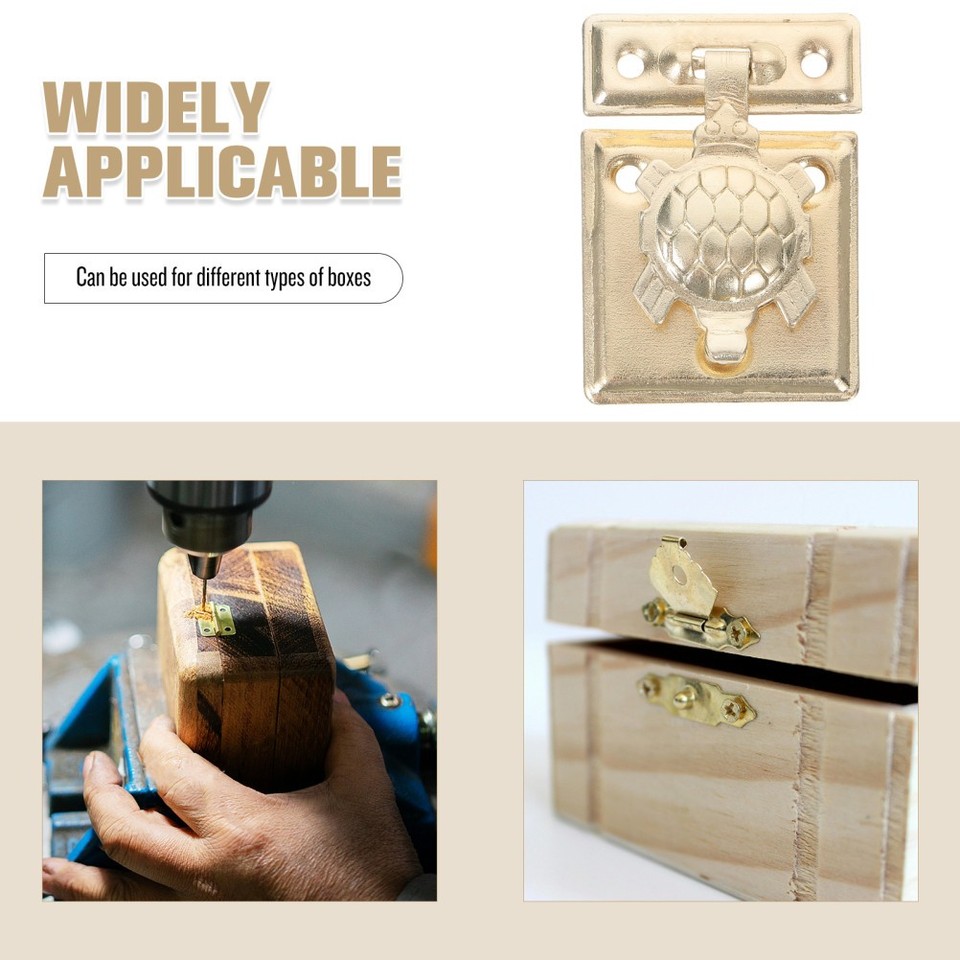 2 Pcs Antique Cabinet Latch Key Box Lock Decorative Hinges Door Hasp ...