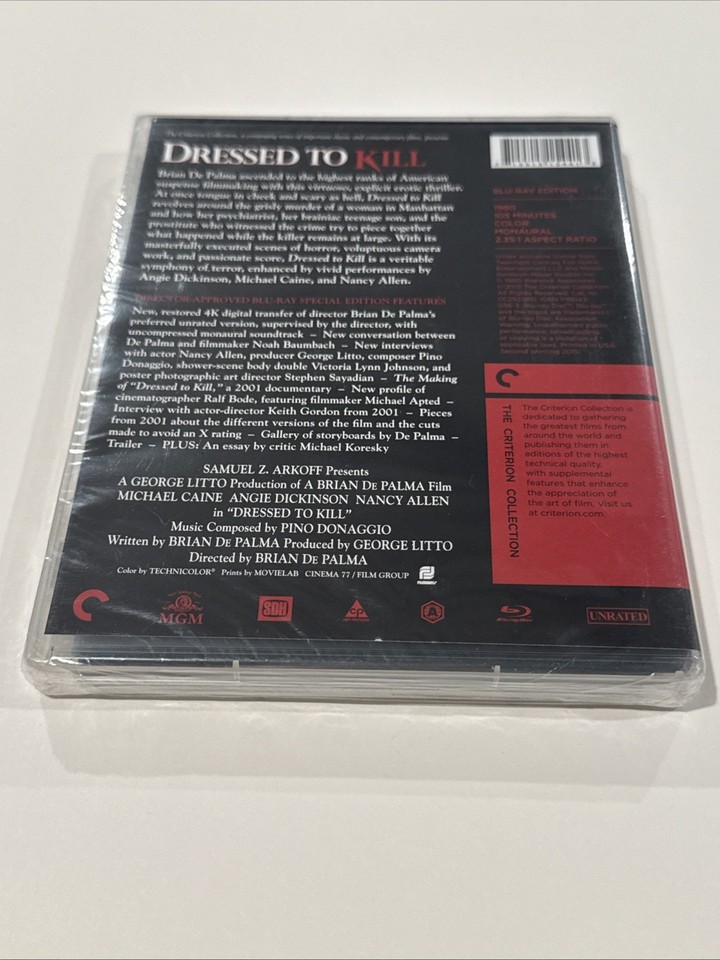 Dressed to Kill (Criterion Collection Blu-ray, 1980) NEW SEALED 715515154413| eBay