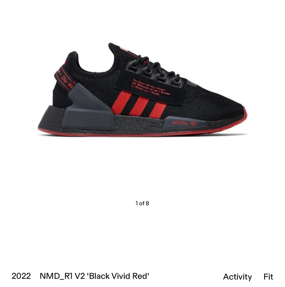 Adidas Men's Originals NMD_R1.V2 GY2071 Black and Red Rose Shoes Sizes ...
