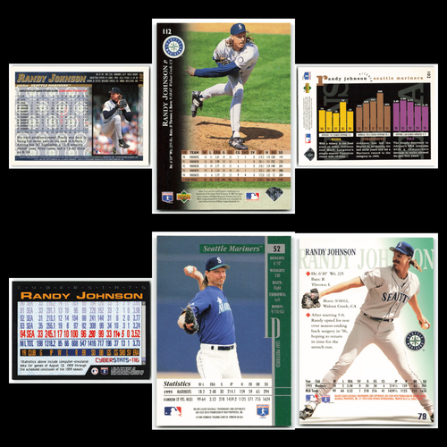 Randy Johnson Lot 6 Baseball Cards 1998 Topps Seattle Mariners Set ...