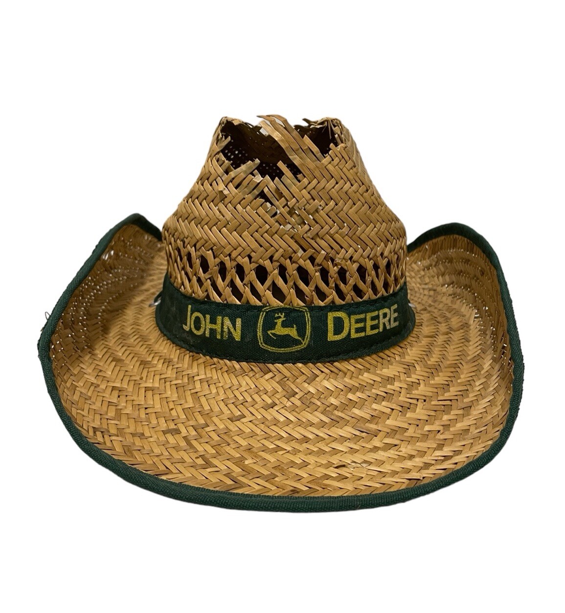 John Deere Distressed Straw Hat Sun Farming Trucker F… - Gem