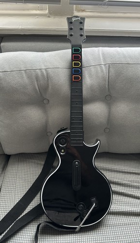 Xbox 360 Guitar Hero Les Paul Red Octane Wireless Controller Black ...