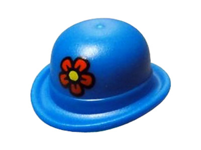 NEW LEGO - Headgear - Town - Hat Blue Bowler Red Flower - Small Clown ...