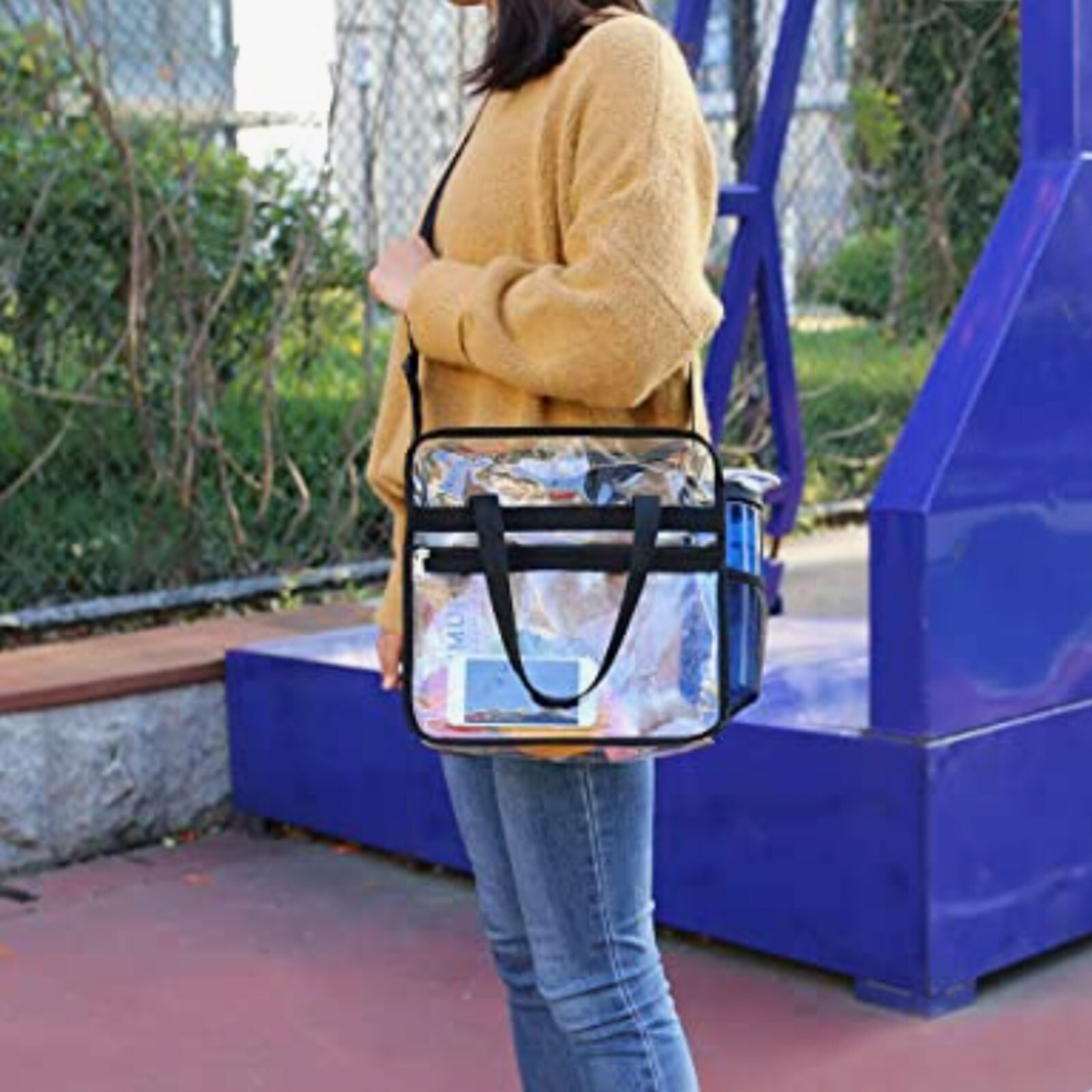 1x-2x Clear PVC Tote Bag Women Transparent Handbag Zip Purse Stadium ...