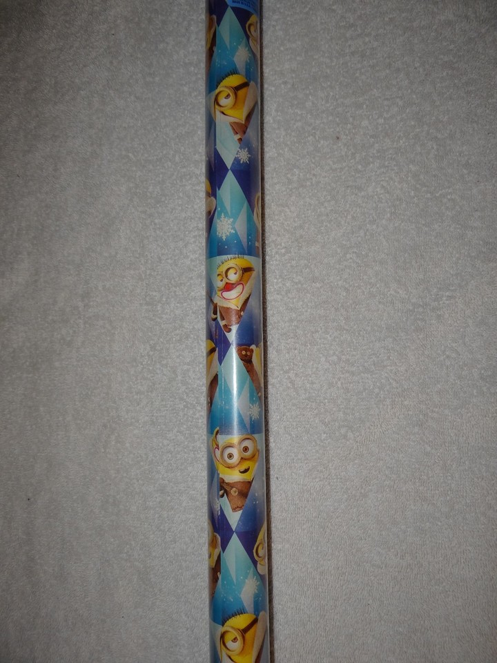 MINIONS GIFT WRAP WRAPPING PAPER FOLDED FLAT ALL HOLIDAY 20 SQ. FT. NEW ...