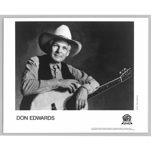 Don Edwards American Cowboy Singer Guitarist 80s-90s Glossy Music Press ...
