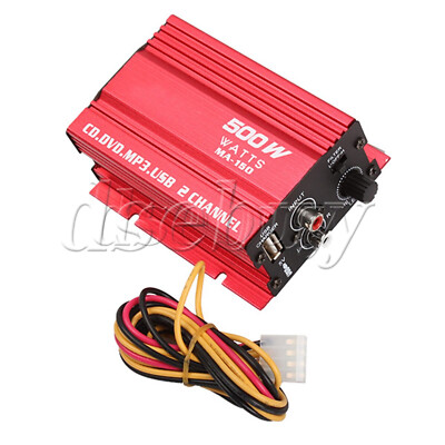 Mini Hi-Fi 500W 2 Channel Stereo Audio Amplifier for Car Motorcycle 20W ...