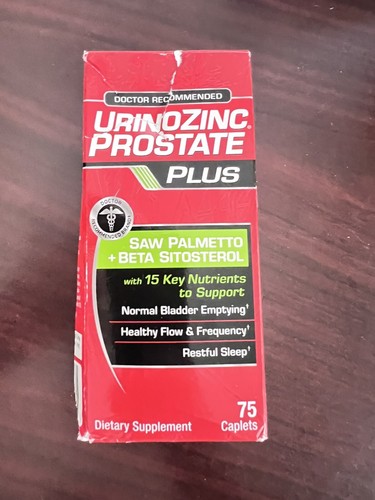 URINOZINC Prostate Plus Beta Sitosterol & Saw Palmetto 75 Capsules Exp ...