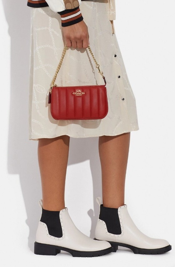 COACH LEATHER NOLITA 19 CHAIN WITH LINEAR QUILTING RED APPLE C8302 for ...