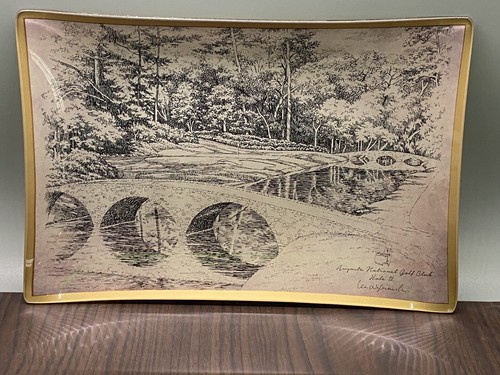 New! Masters Golf Tournament Plate Glass Tray Augusta National Hole 12 ...