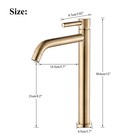 Brushed Gold Bathroom Sink Taps Tall Basin Vanity Mixer Tap Single ...