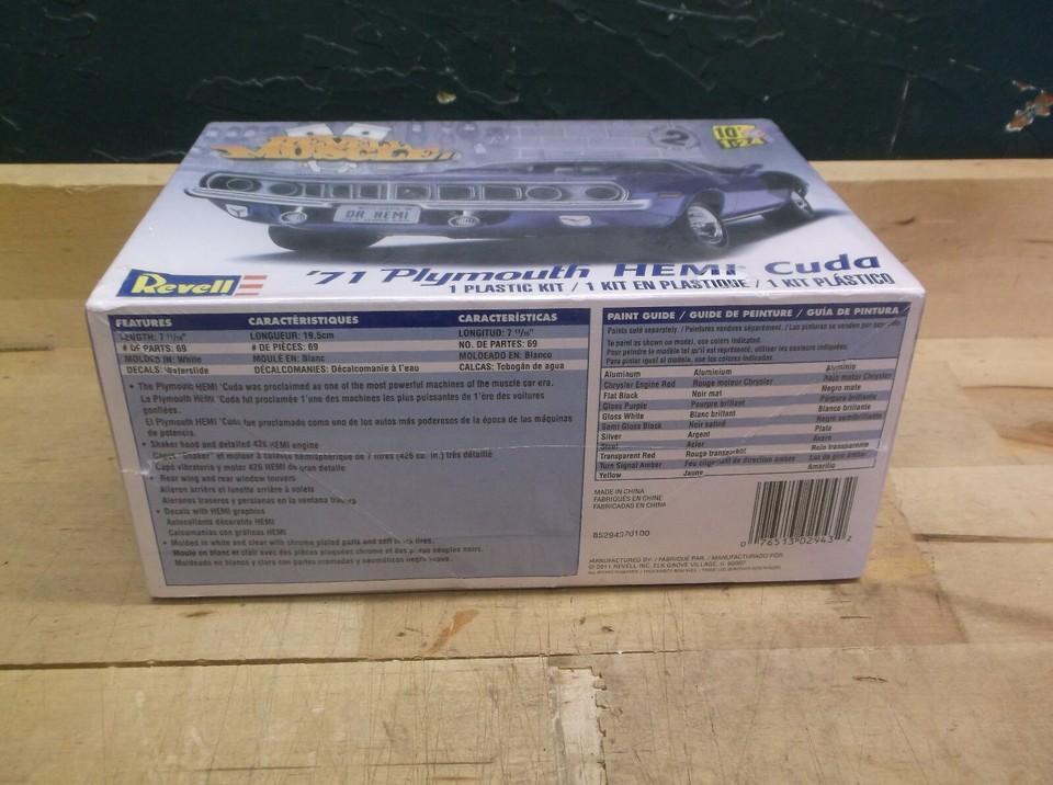 Revell 1971 Plymouth HEMI Cuda 85-2943 1/24 Model Car Kit | eBay