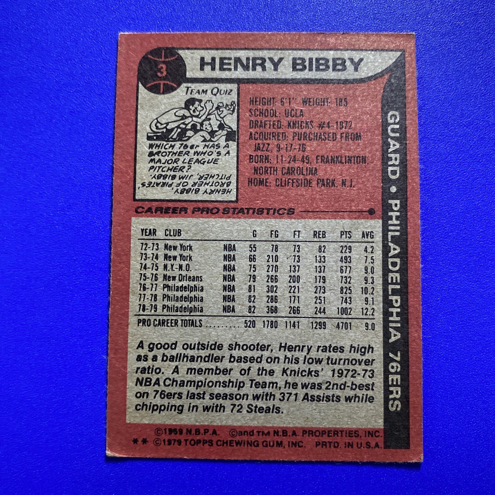 1979-80 Topps - #3 Henry Bibby for sale online | eBay