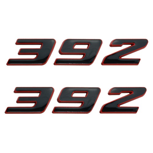 2X 392 Emblem 3D Logo Badge Premium Car Decal Nameplate Red Outline | eBay