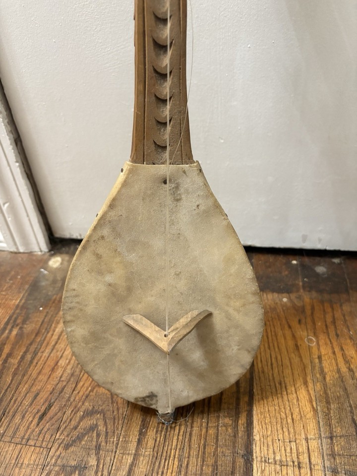 VINTAGE HAND CARVED GOAT HEAD GUSLE FIDDLE INSTRUMENT | eBay