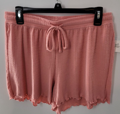 Tranquil & True Women's Size Medium Sleep Shorts ~ Peach Pink ruffle ...