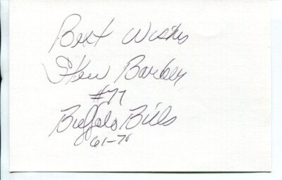 football NFL Buffalo Bills STEW BARBER signed AUTOGRAPH 4892 | eBay