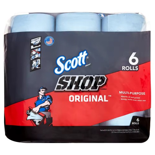 Scott Professional Multi-Purpose Shop Towels, 55 Sheets per Roll, 6 Ct ...