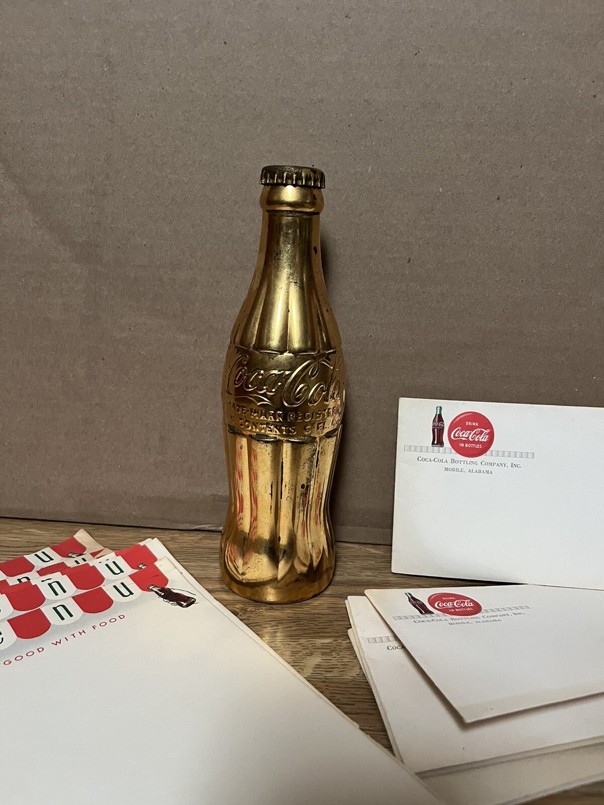 Gold Coke Bottle And Coke Stationary. Selma Alabama On Bottom | eBay